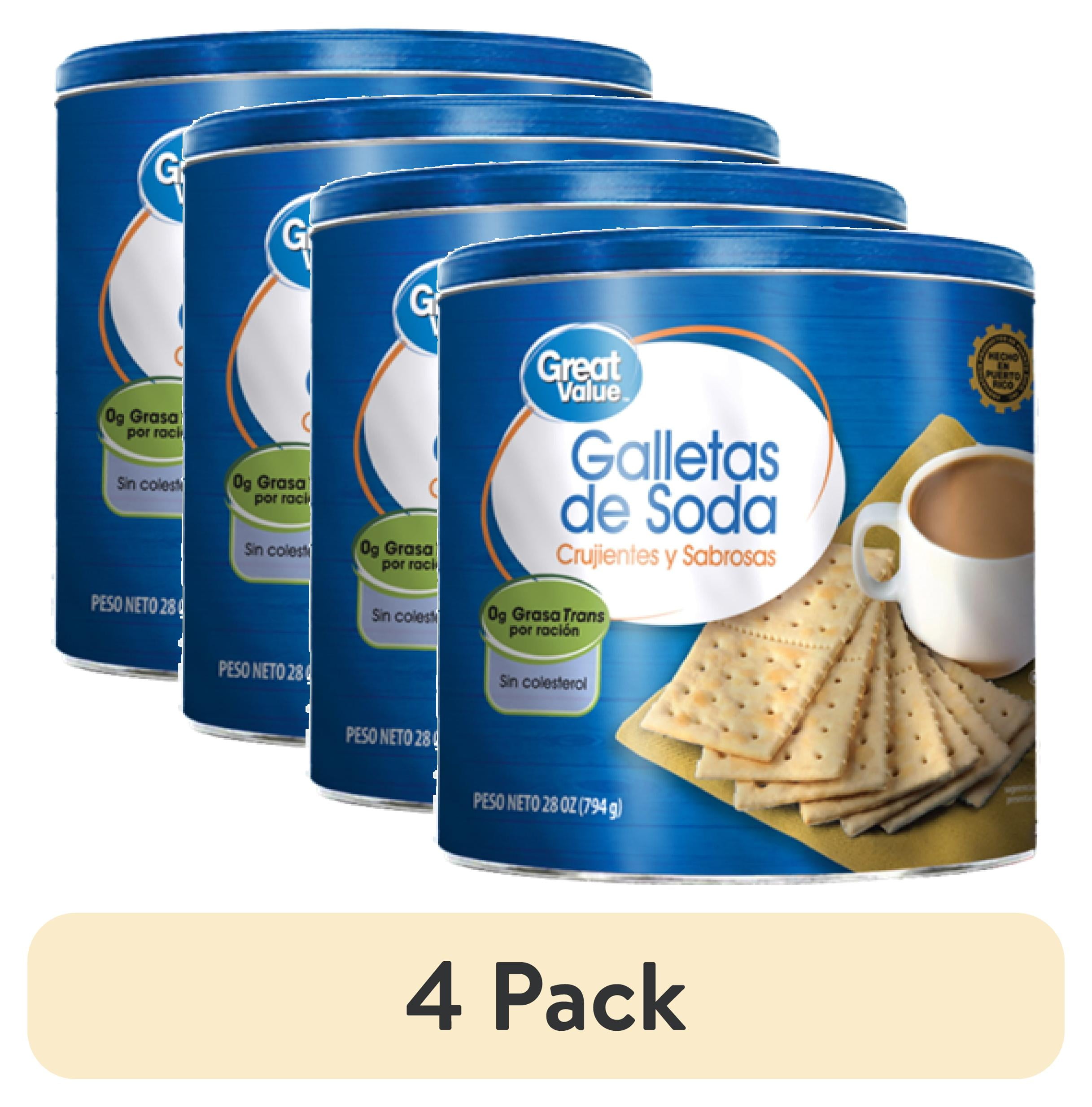 (4 pack) Great Value Export Soda Crackers 28oz, Tin Can - Walmart.com