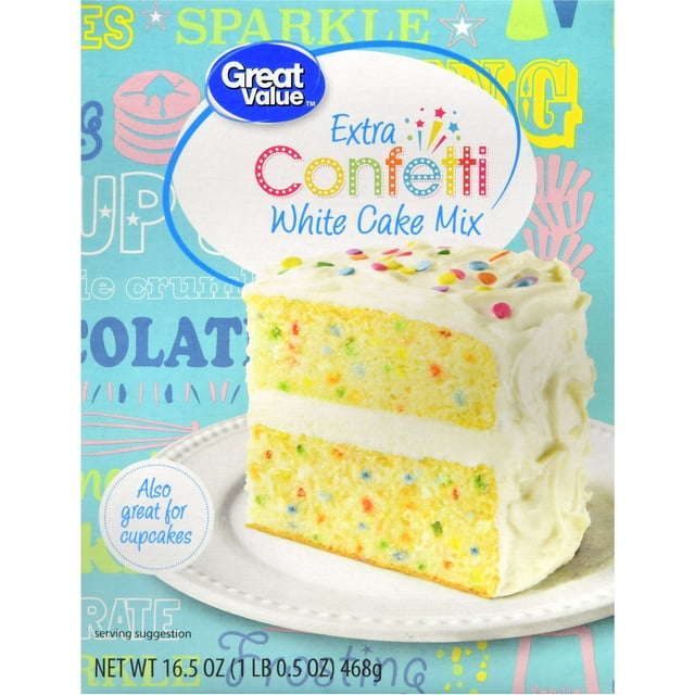 Great Value Extra Confetti White Cake Mix, 16.5 oz - Walmart.com