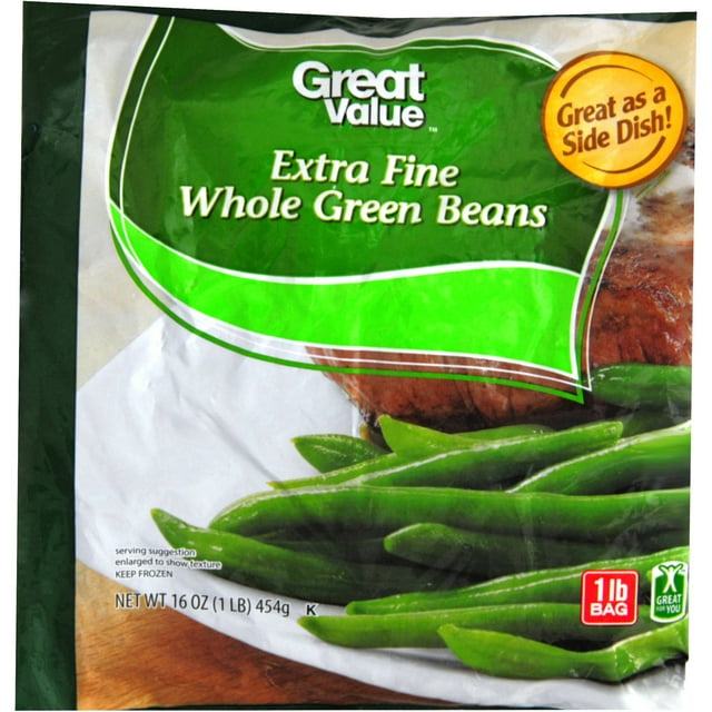 Great Value Green Beans 16oz | Bulk snack sides for food - Walmart ...
