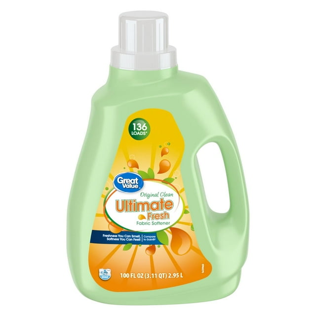 Great Value Ultimate Fresh Fabric Softener Original Clean 100 FL OZ ...