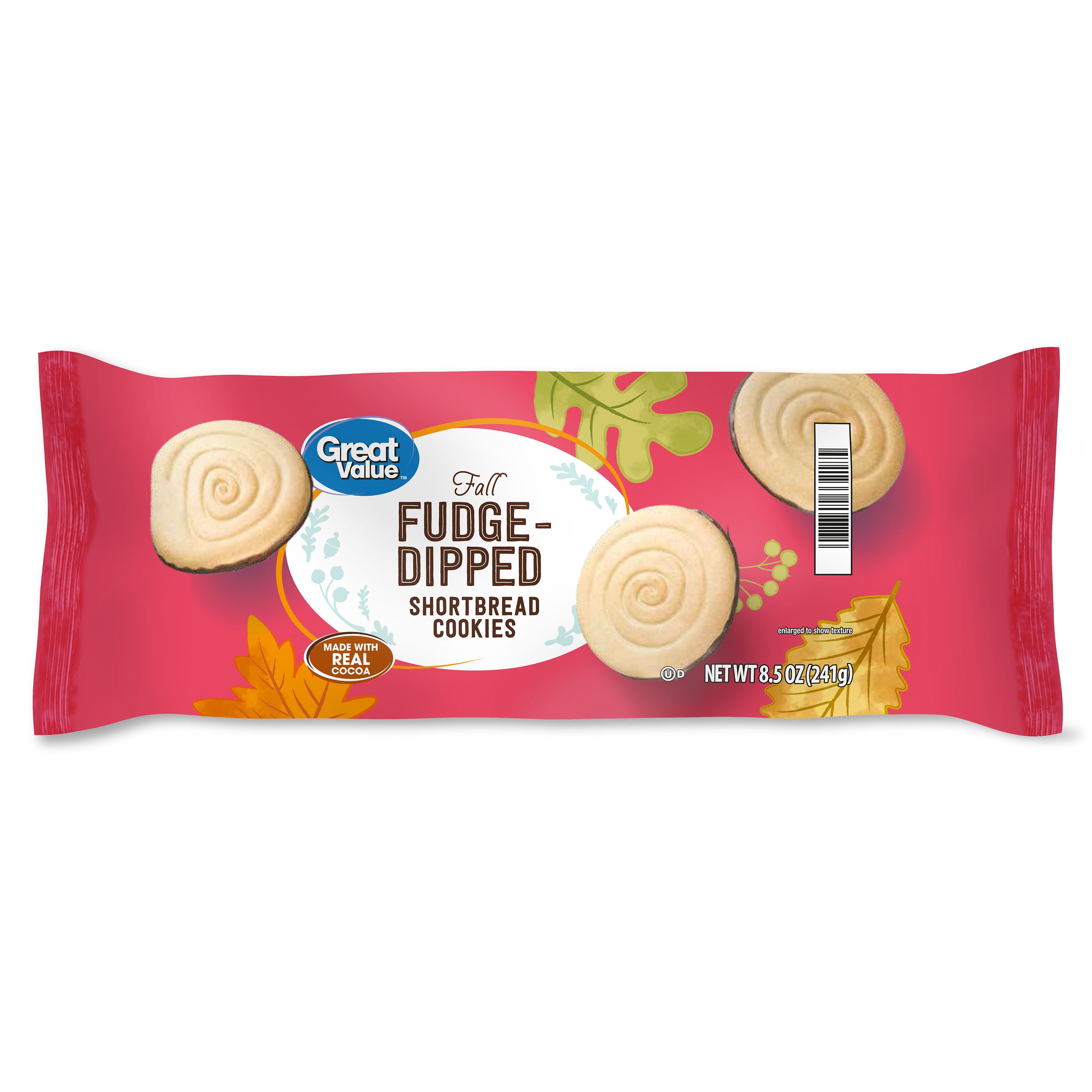 Great Value Fall Fudge-Dipped Shortbread Cookies, 8.5 oz - Walmart ...