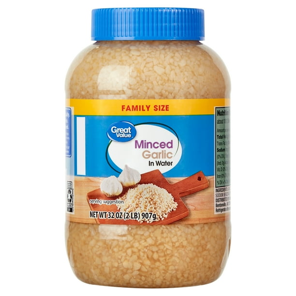 Great Value Family Size Minced Garlic in Water, 32 oz Jar - Walmart ...