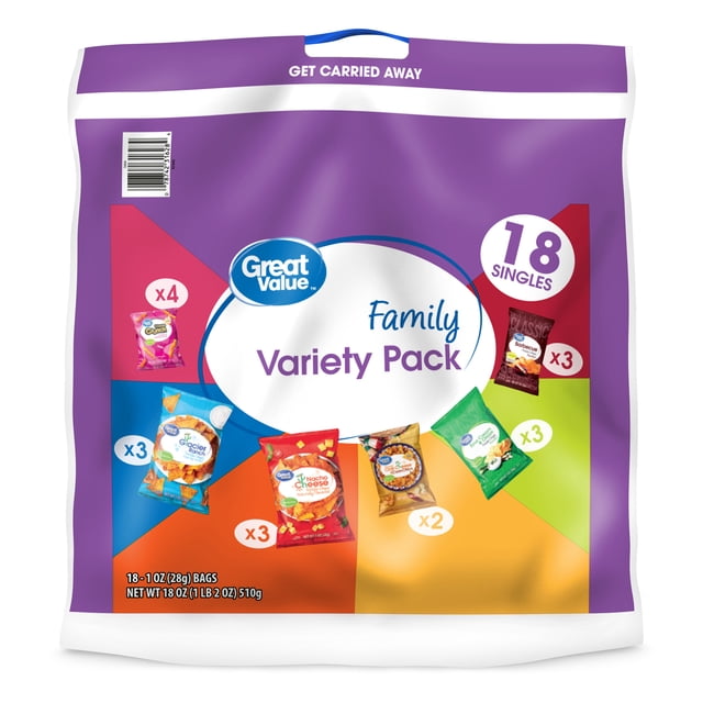 Great Value Family Variety Pack, 1 oz, 18 Count - Walmart Business Supplies