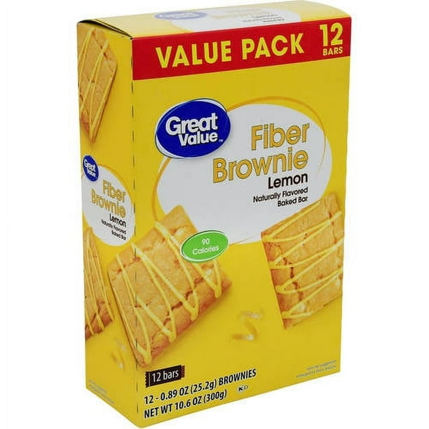 Great Value Fiber Brownie Lemon 0.89 oz 12 Count - Walmart Business ...
