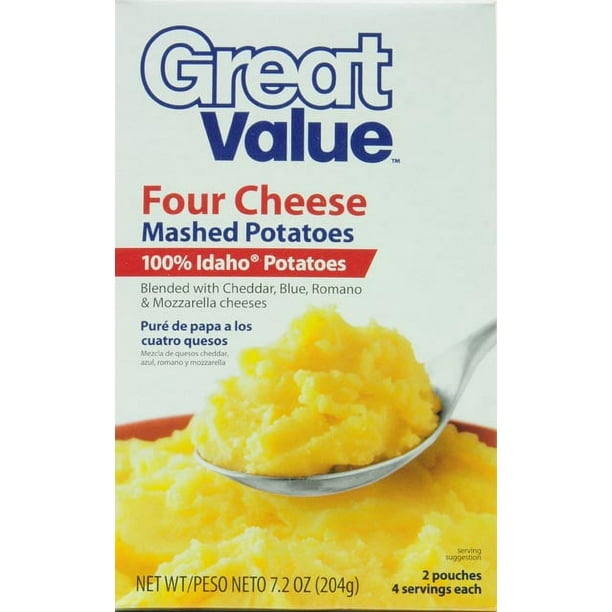 Great Value Four Cheese Mashed Potatoes, 7.2 oz - Walmart Business Supplies