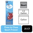 Great Value Freezer Guard Double Zipper Freezer Bags, Quart, 25 Count ...