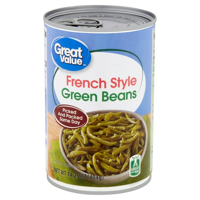 Great Value Canned French Style Green Beans, 14.5 oz Can - Walmart ...