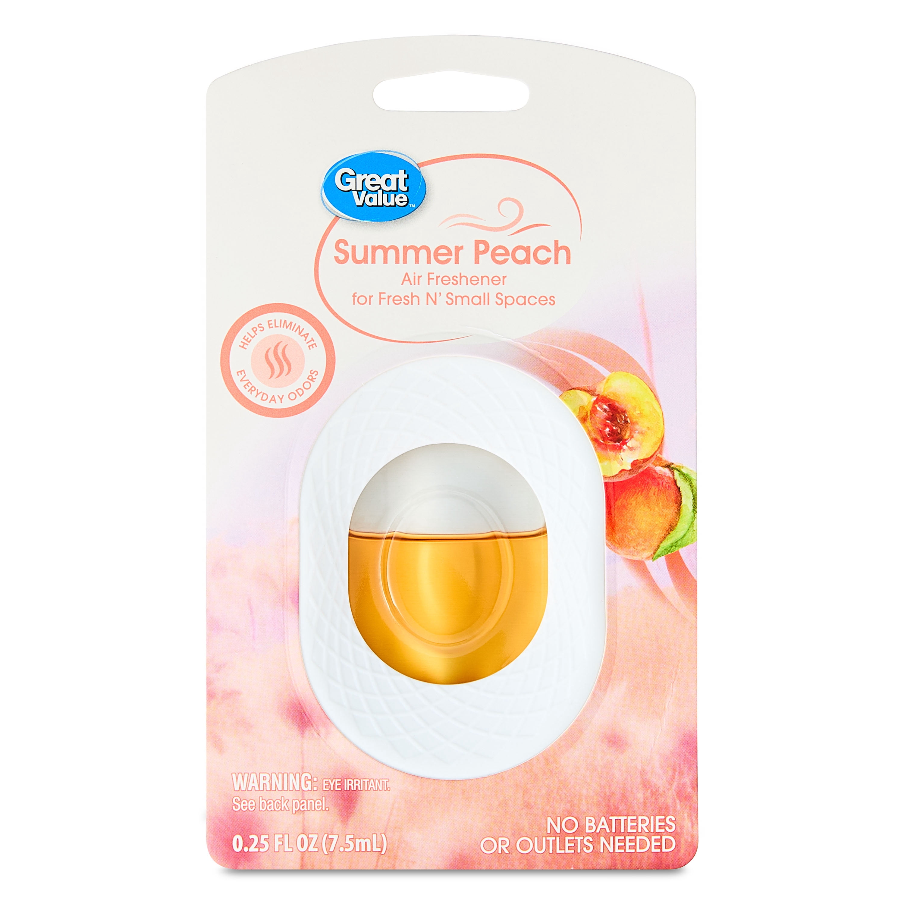 Great Value Fresh N' Small Air Freshener, Summer Peach Scent, 0.25 oz ...