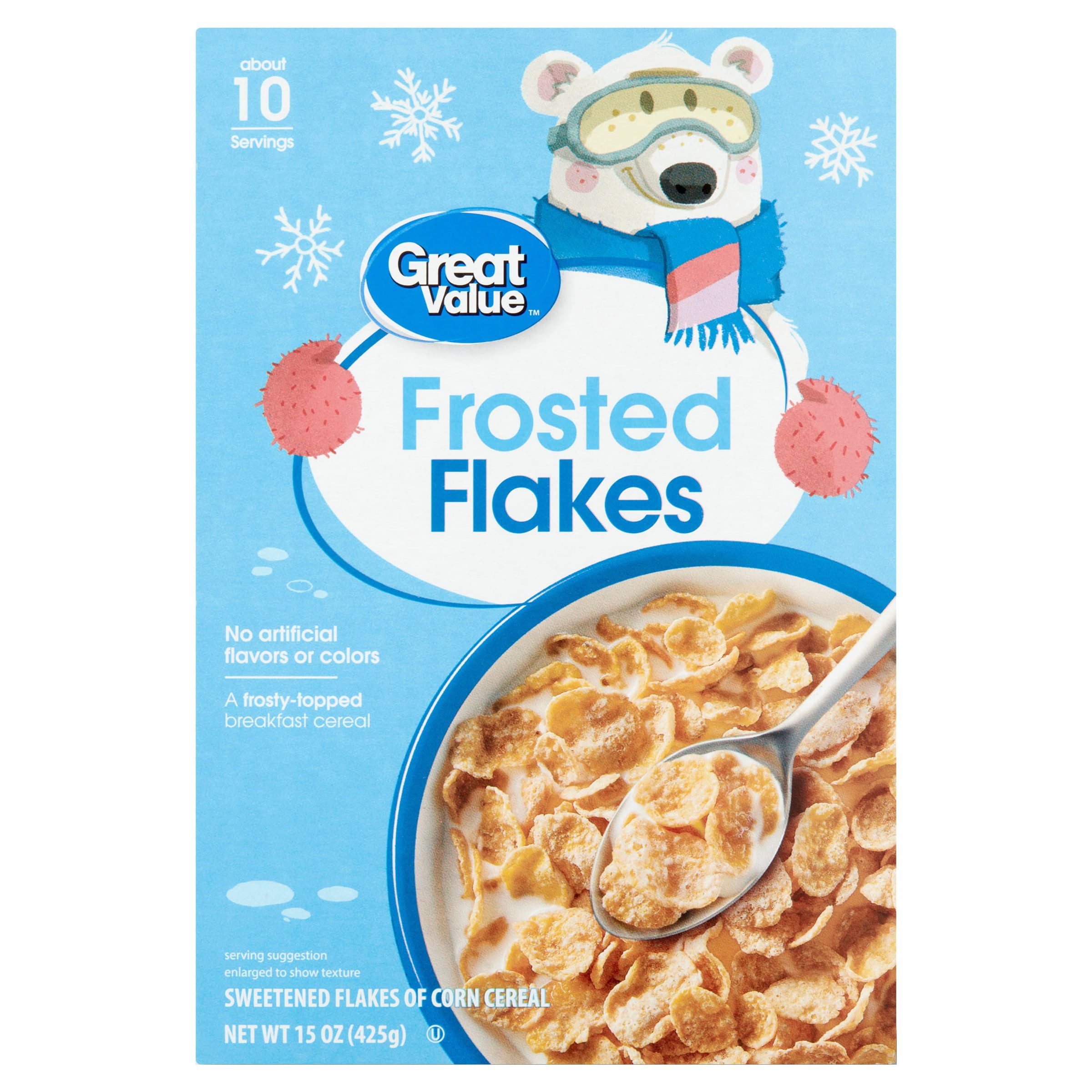 Great Value Frosted Flakes Corn Cereal, 15 oz - Walmart.com