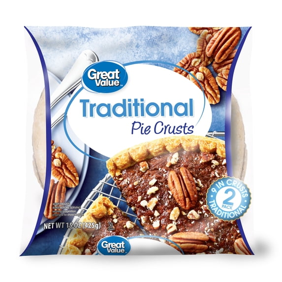 Great Value Frozen Traditional 9-inch Pie Crusts, Two Packs, Suitable ...