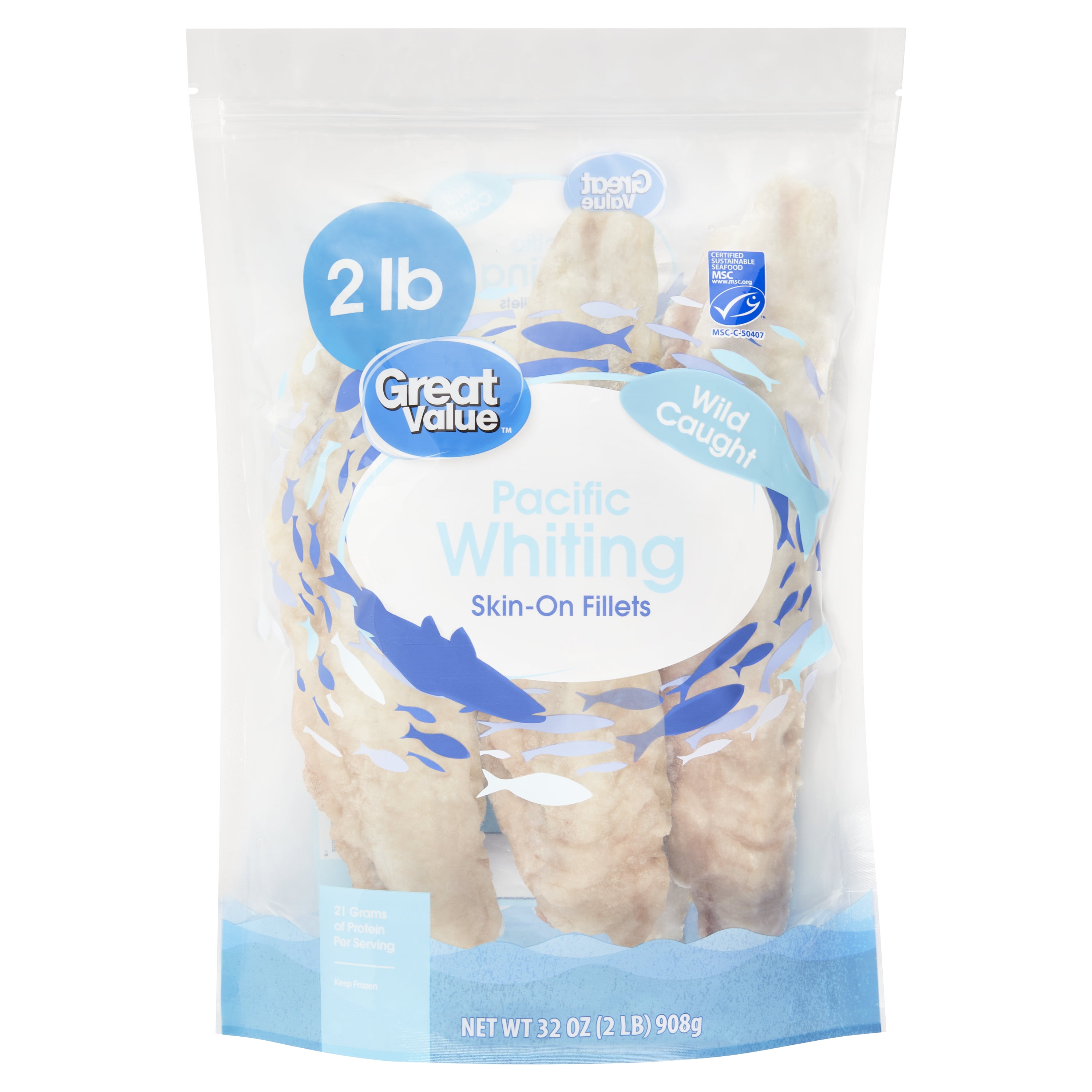Great Value Frozen Wild Caught Pacific Whiting Fillets, 2 lb - Walmart.com