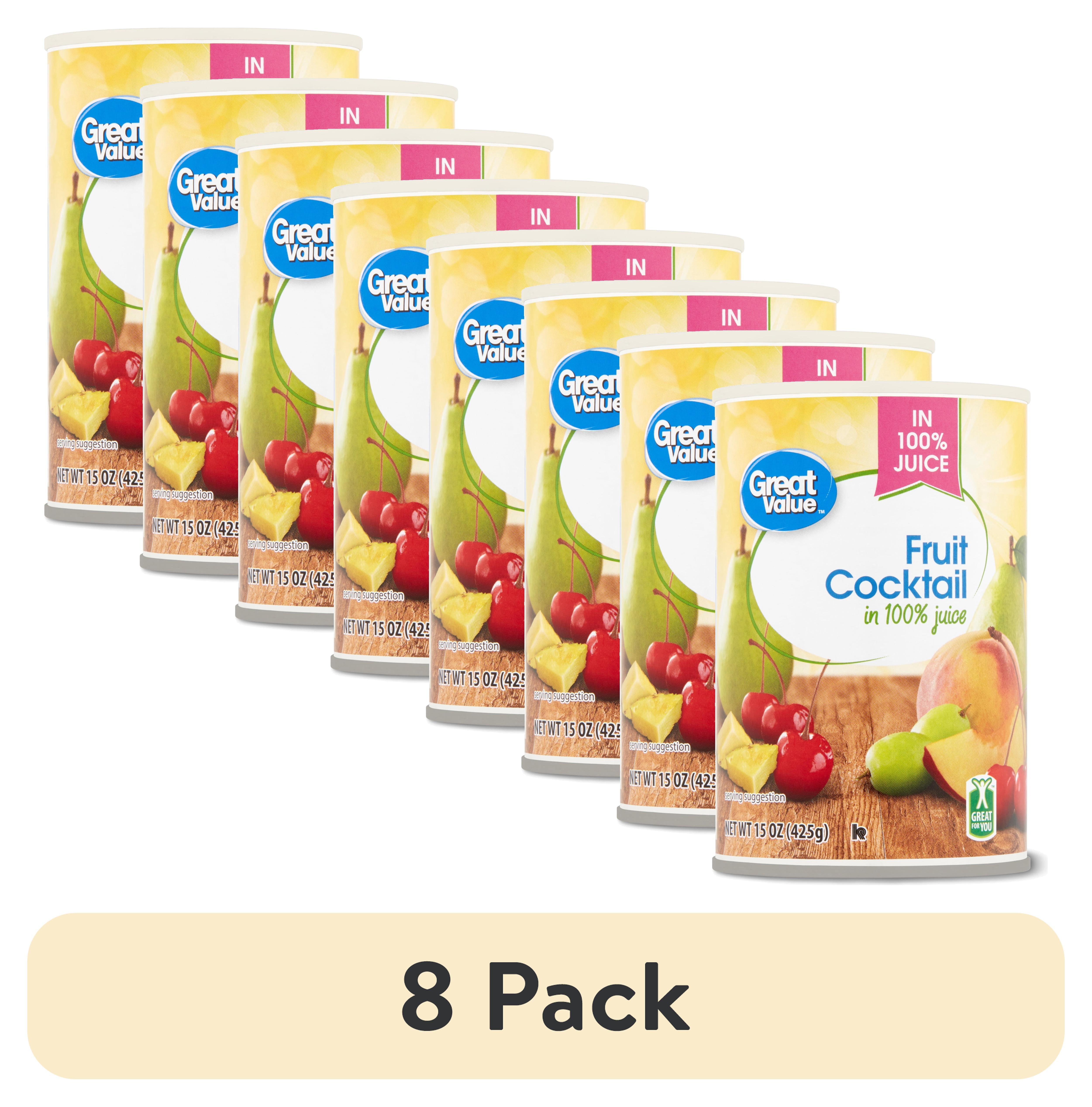 (8 pack) Great Value Fruit Cocktail in Juice, 15 oz - Walmart.com