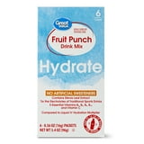 Great Value Fruit Punch Hydration Powdered Drink Mix, 0.56 oz, 6 Pack ...