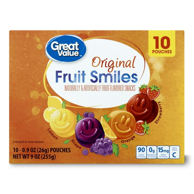 Great Value Fruit Smiles Flavored Snacks, 9 oz - Walmart.com