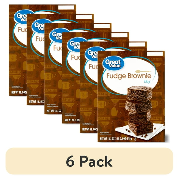(6 pack) Great Value Fudge Brownie Mix 18.3 oz Box - Walmart Business ...