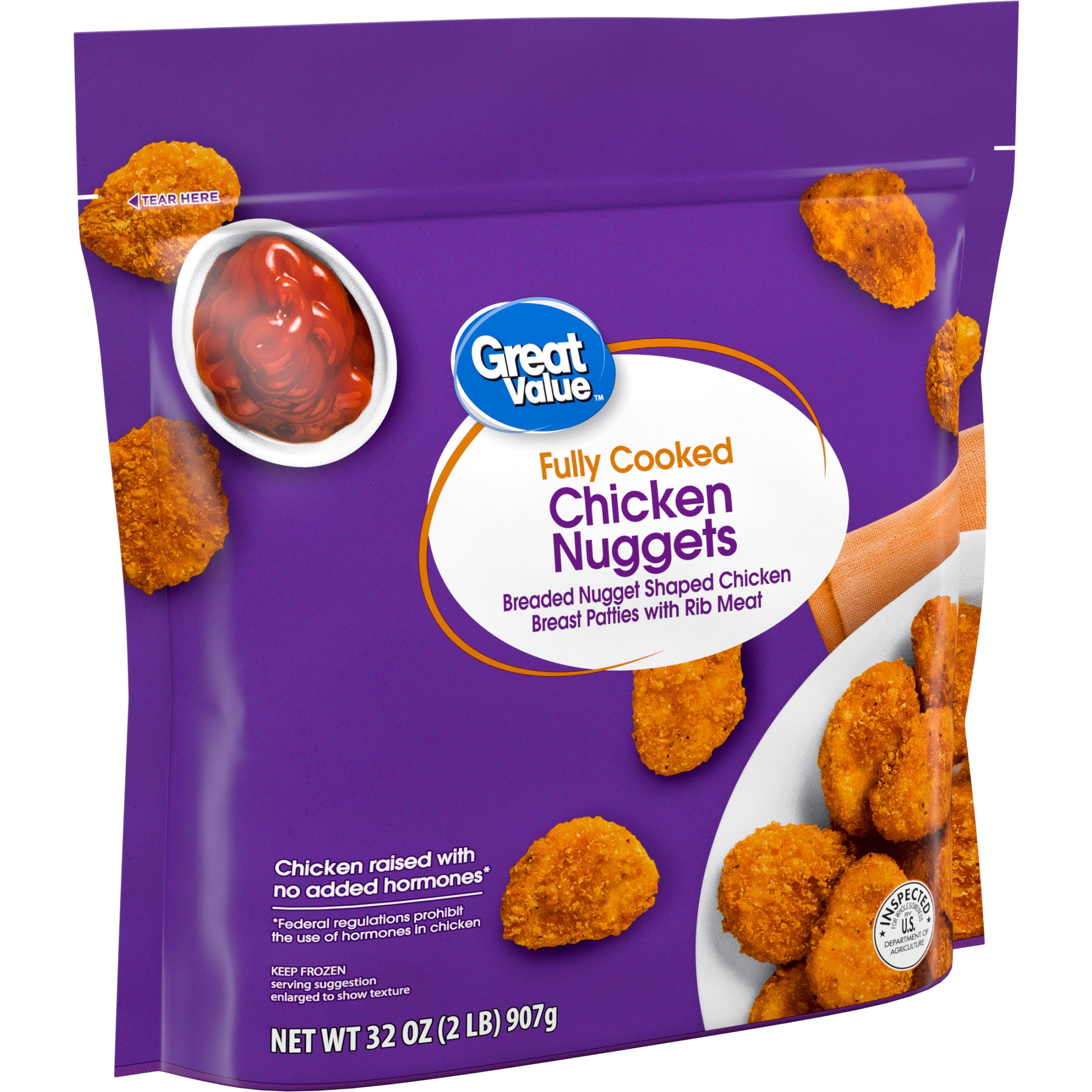 Great Value Fully Cooked Chicken Nuggets 32oz Frozen - Walmart.com