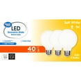 Great Value G25 LED Bulb, 3-Watt (40W Equivalent) Soft White Decorative ...