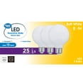 Great Value G25 LED Globe Light Bulb Dimmable 2.5W Soft White E26 ...