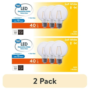 Great Value Led 40w G25 Globe White - Walmart.com