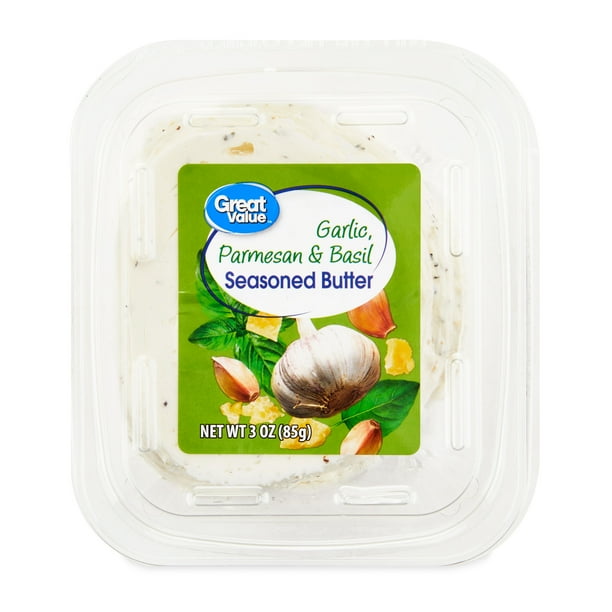 Great Value Garlic, Parmesan & Basil Seasoned Butter, 3 oz - Walmart ...