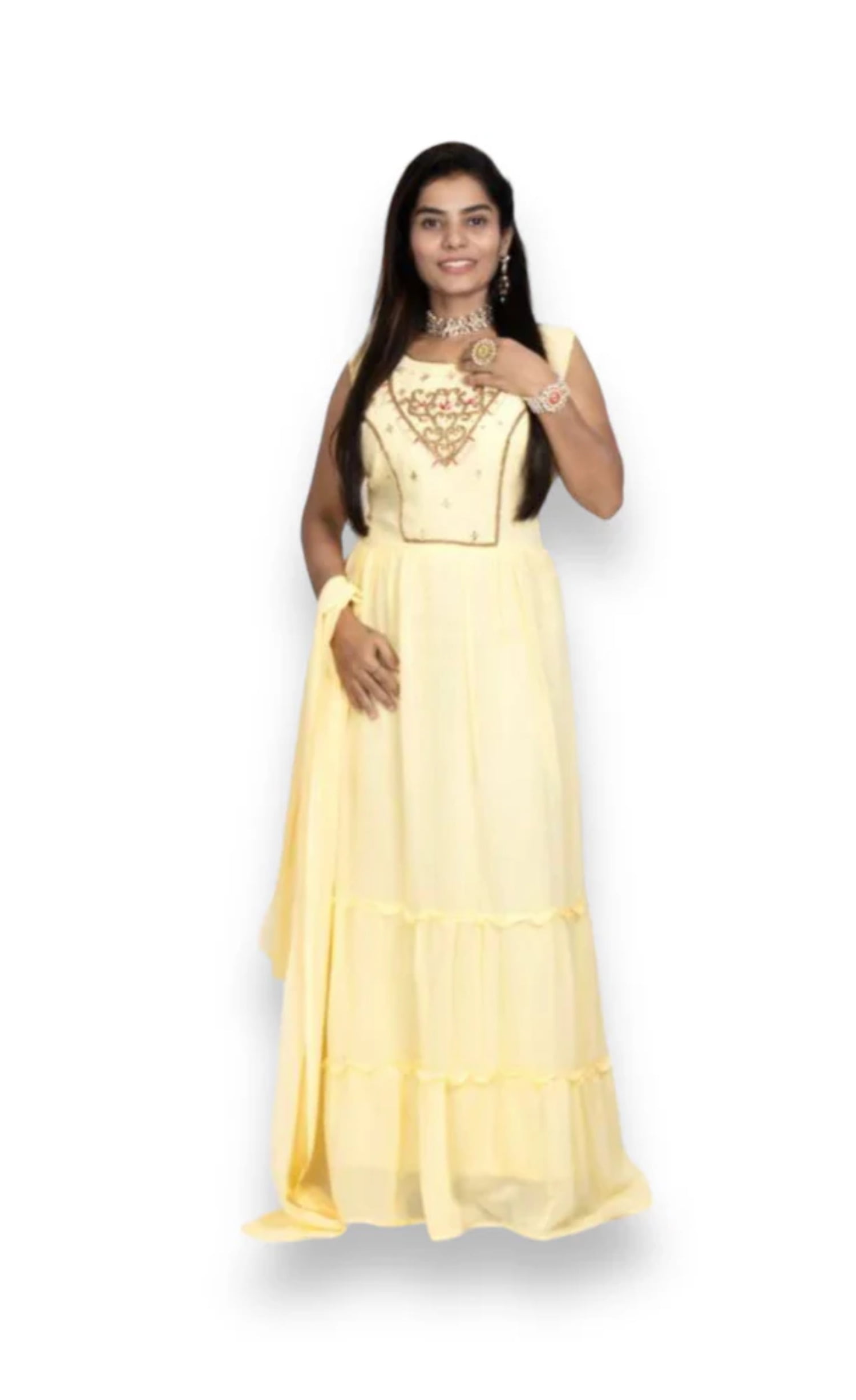 Great Value: Georgette Stone Work Long Gown - Elegant and Affordable-03 ...