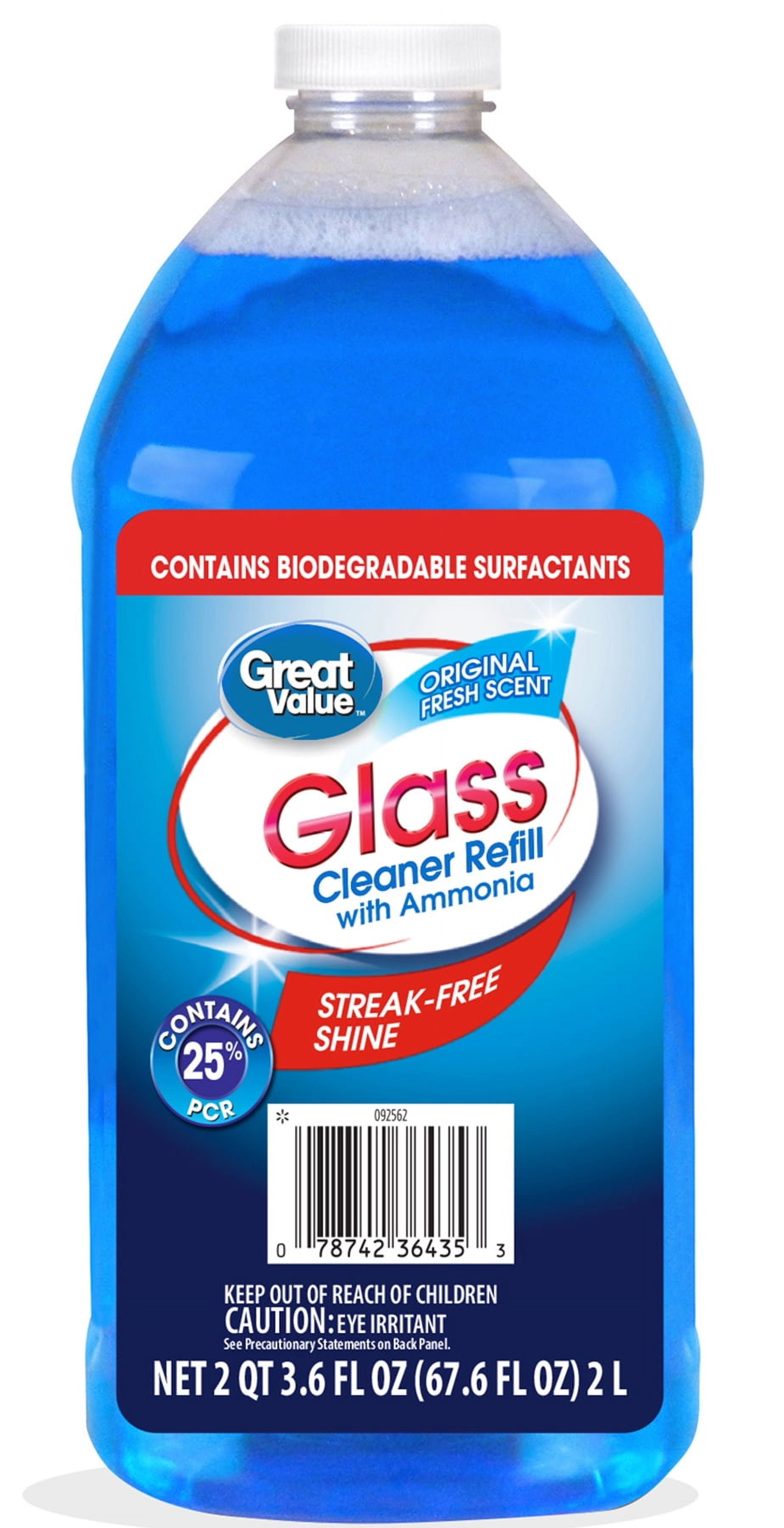 Great Value Glass Cleaner Refill, Ammonia-Based, 67.6 fl oz - Walmart.com