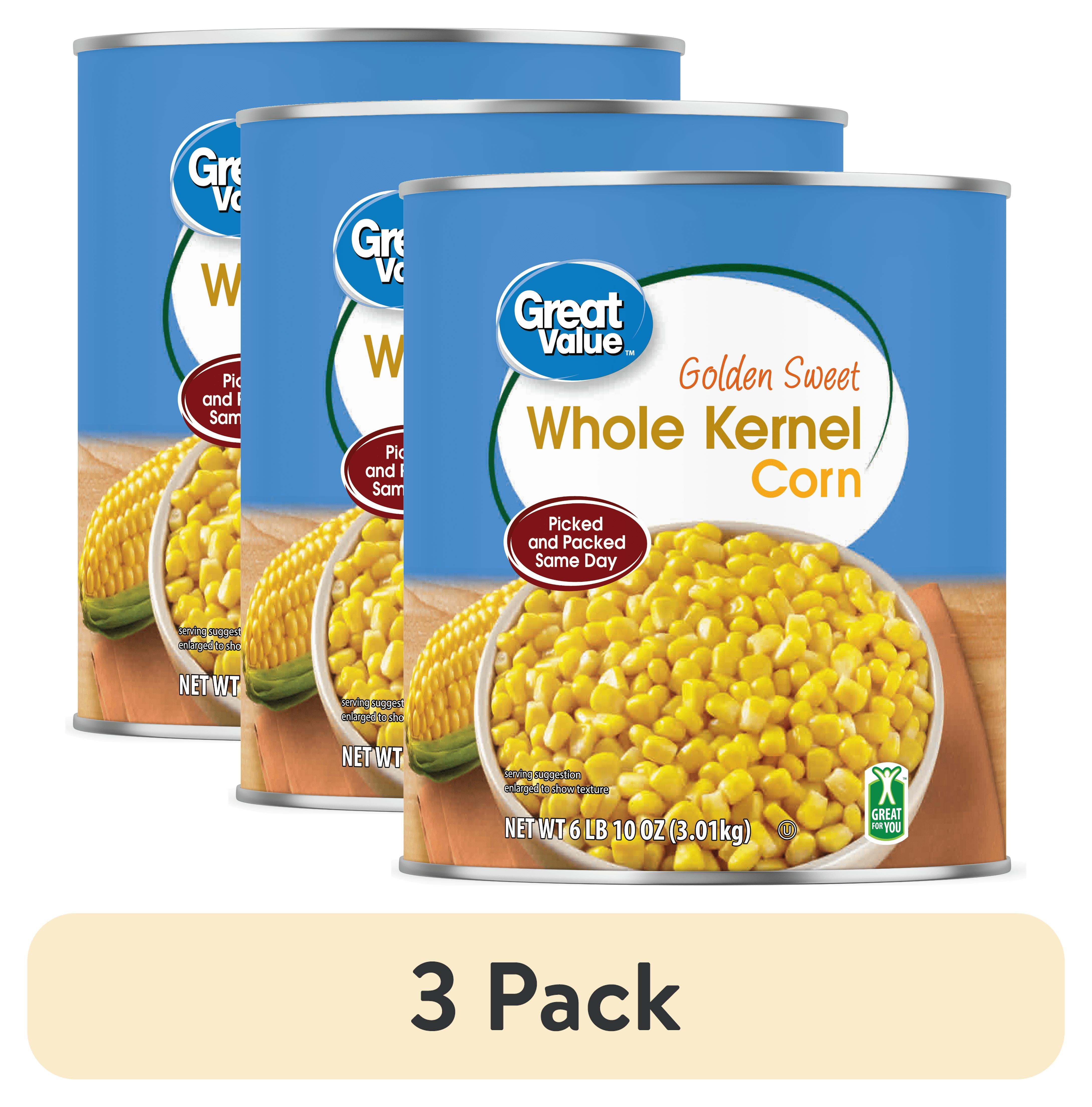 (3 pack) Great Value, Golden Sweet Whole Kernel Corn, 106 oz - Walmart.com