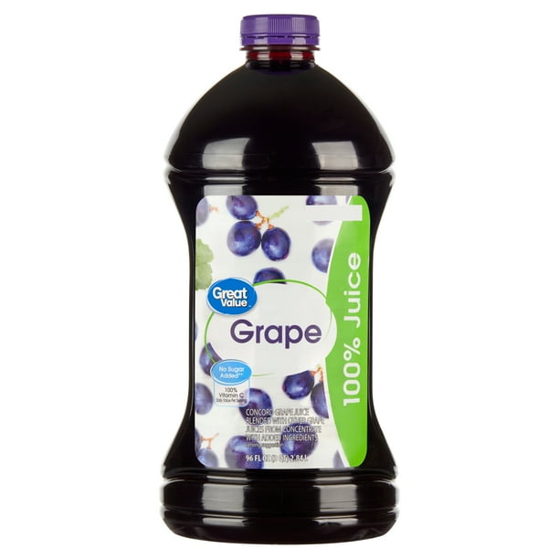 Great Value Grape 100% Juice, 96 fl oz - Walmart Business Supplies
