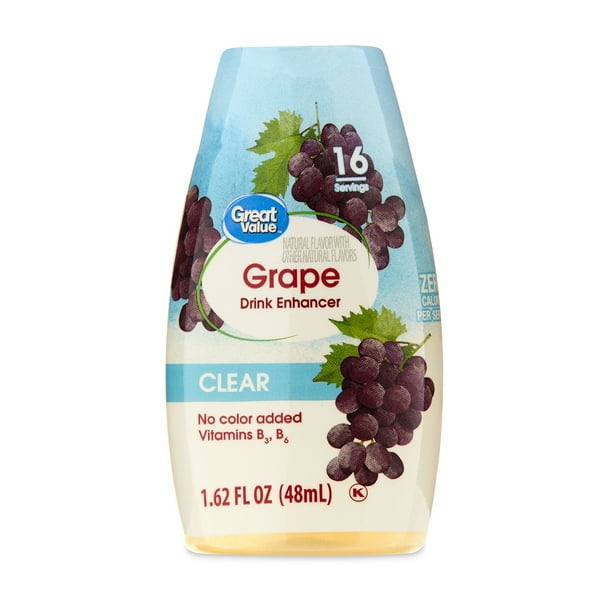 Great Value Grape Clear Liquid Drink Enhancer, 1.62 fl oz Bottle ...
