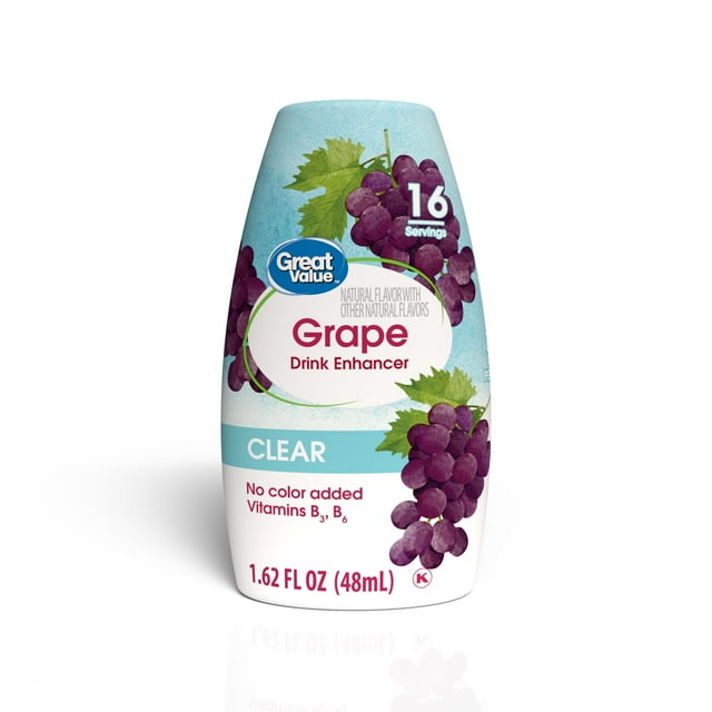 Great Value Grape Clear Liquid Drink Enhancer, 1.62 fl oz Bottle ...