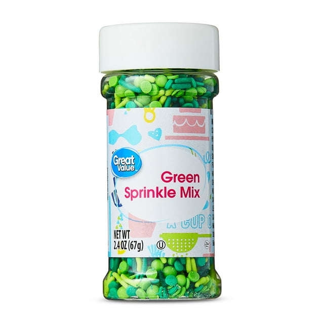 Great Value Green Sprinkle Mix, 2.4 oz - Walmart Business Supplies