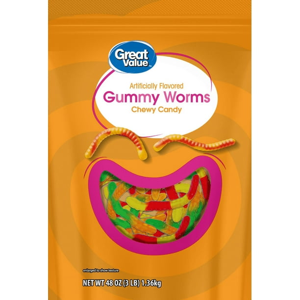 Great Value Gummy Worms Chewy Candy, 48 oz - Walmart Business Supplies