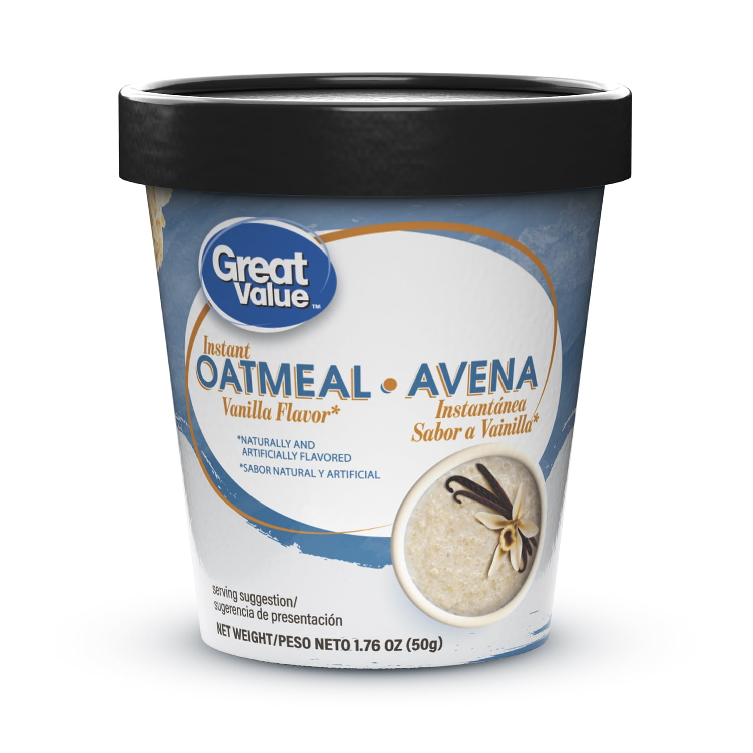 Great Value Instant Oatmeal Vanilla, 1.76oz Cup - Walmart.com