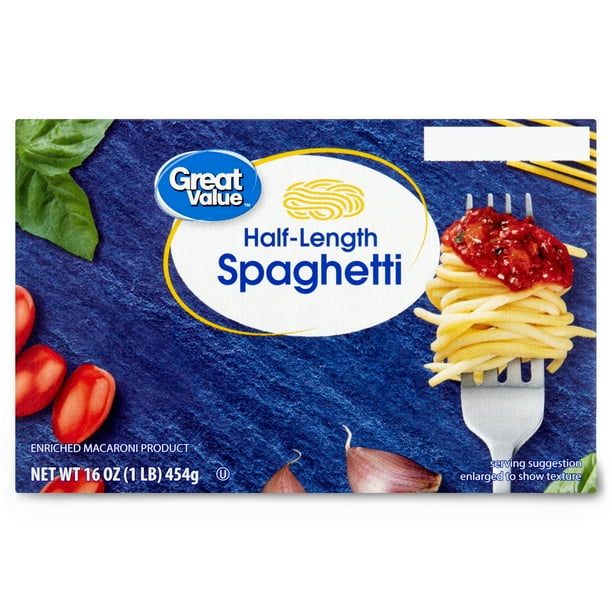 (4 pack) Great Value Half-Length Spaghetti, 16 oz - Walmart Business ...