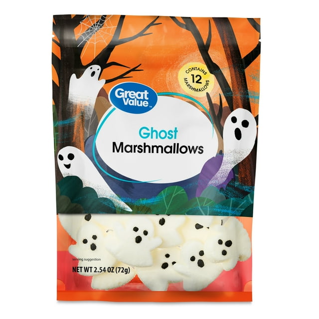 Great Value Halloween Marshmallow Ghosts, 2.54 oz, Bag - Walmart.com