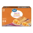 Great Value Ham & Cheese Filled Sandwiches, 12 Count, Frozen, Quick ...