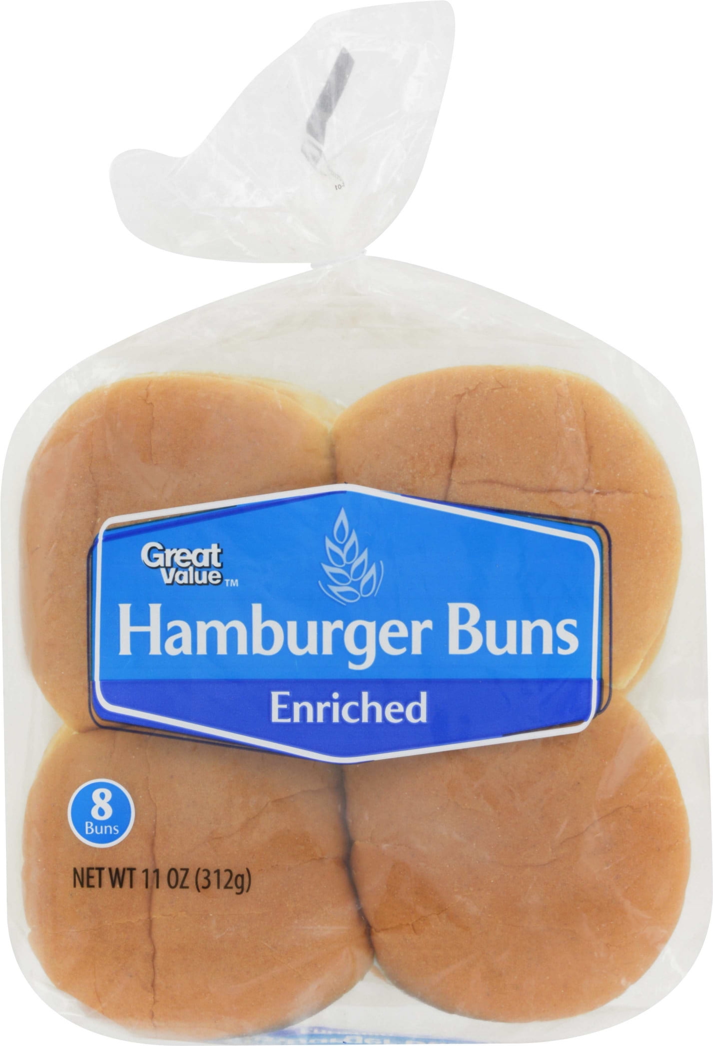 Great Value Hamburger Buns, 11 oz, 8 Count - Walmart Business Supplies