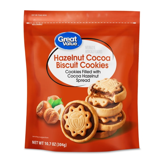 Great Value Hazelnut Cocoa Biscuits Cookies, 10.7 oz - Walmart Business ...