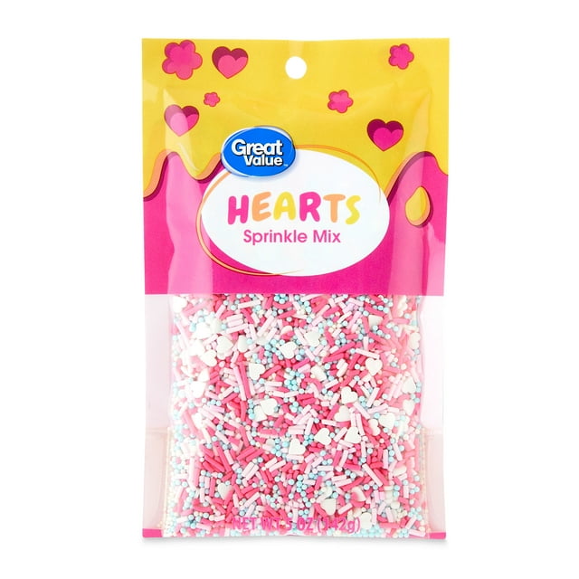 Great Value Hearts Sprinkle Mix, 5 oz Bag - Walmart.com