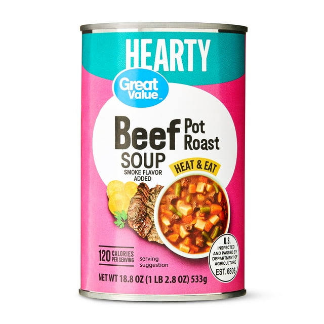 Great Value Beef Pot Roast Soup, Heat & Eat, 18.8 oz - Walmart Business ...