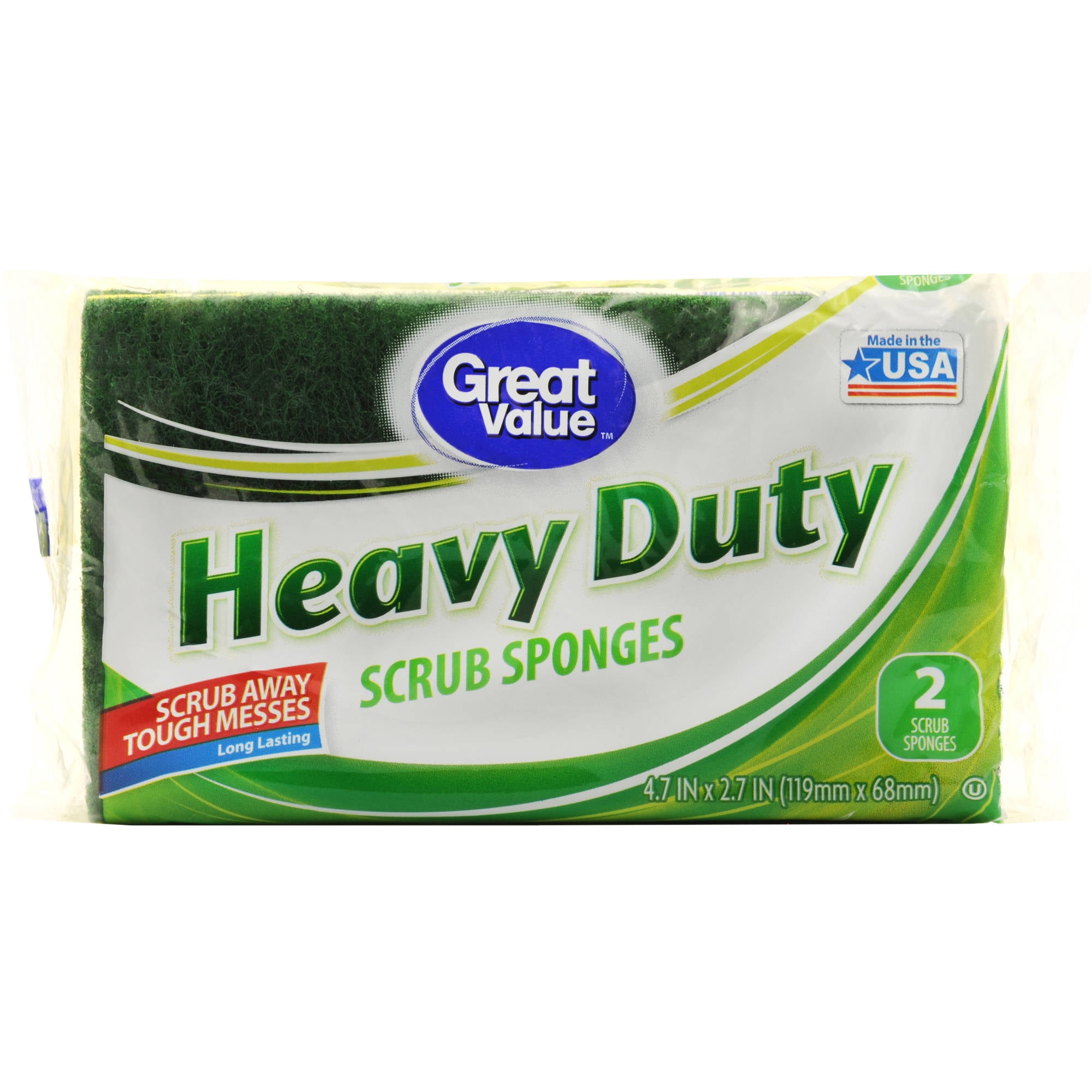 Great Value Heavy Duty Scrub Sponges, 2 Count - Walmart.com