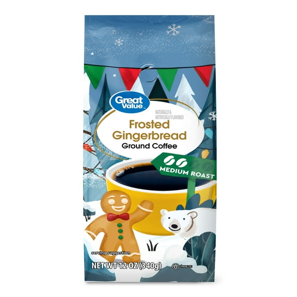 Great Value Holiday Frosted Gingerbread Ground Coffee, Medium Roast, 12 oz - Walmart Business ...