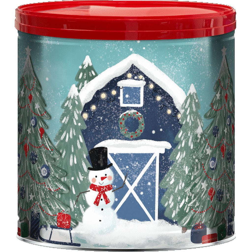 Great Value Holiday Popcorn Tin, Blue Barn Design, 3 Assorted Flavors ...