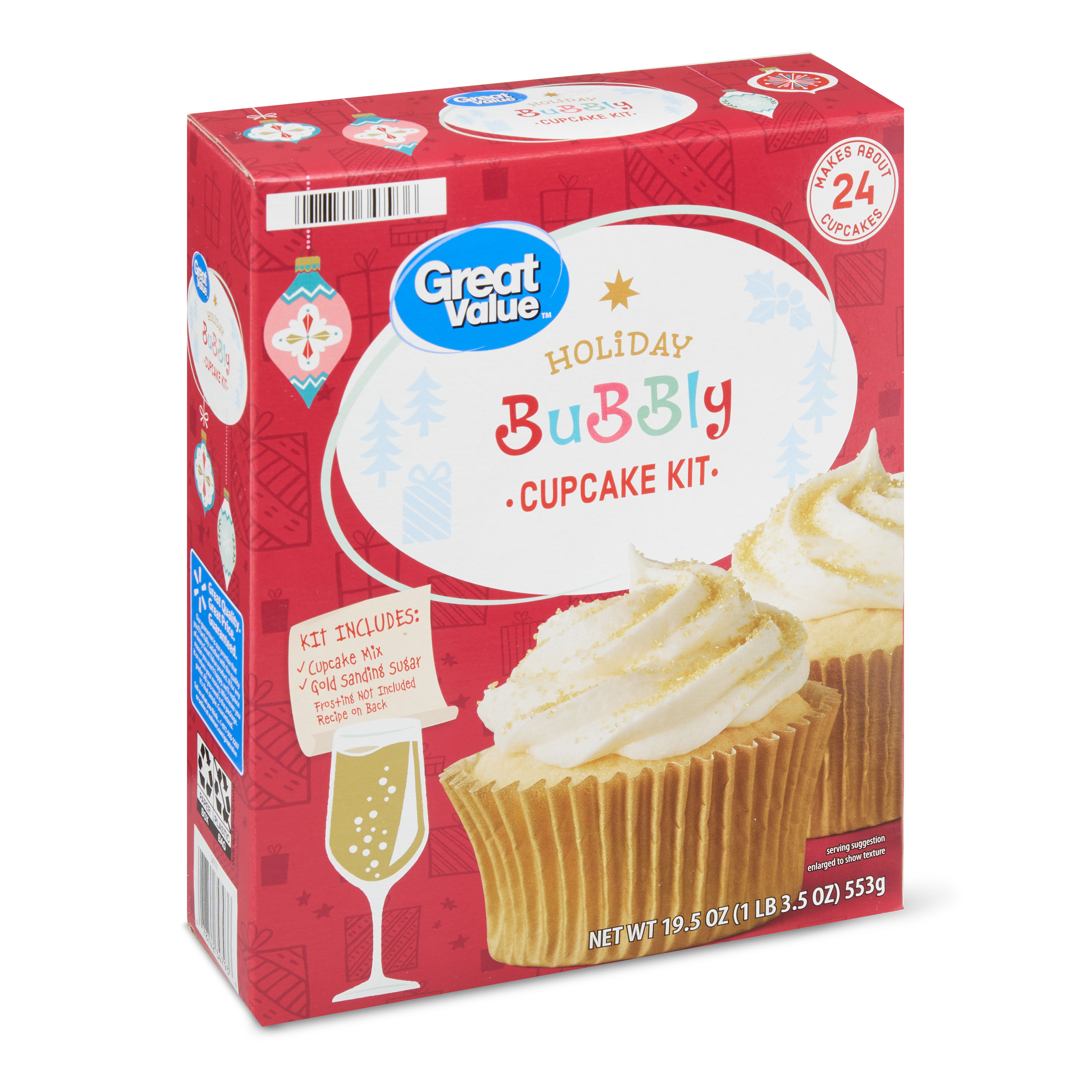 Great Value Holiday Sparkling Cupcake Kit, 19.5 oz - Walmart Business ...