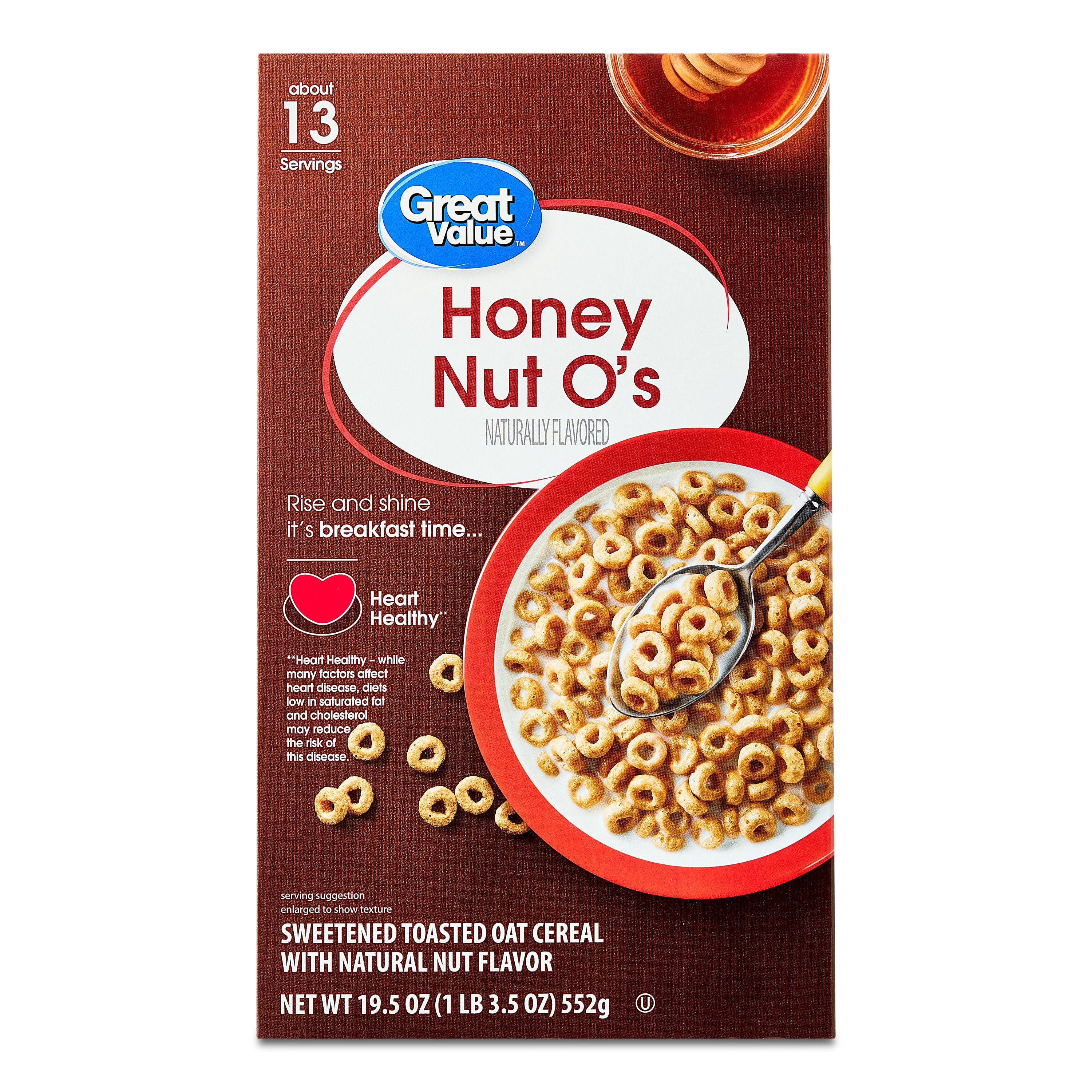 Great Value Honey Nut O's Oat Breakfast Cereal, 19.5 oz - Walmart.com