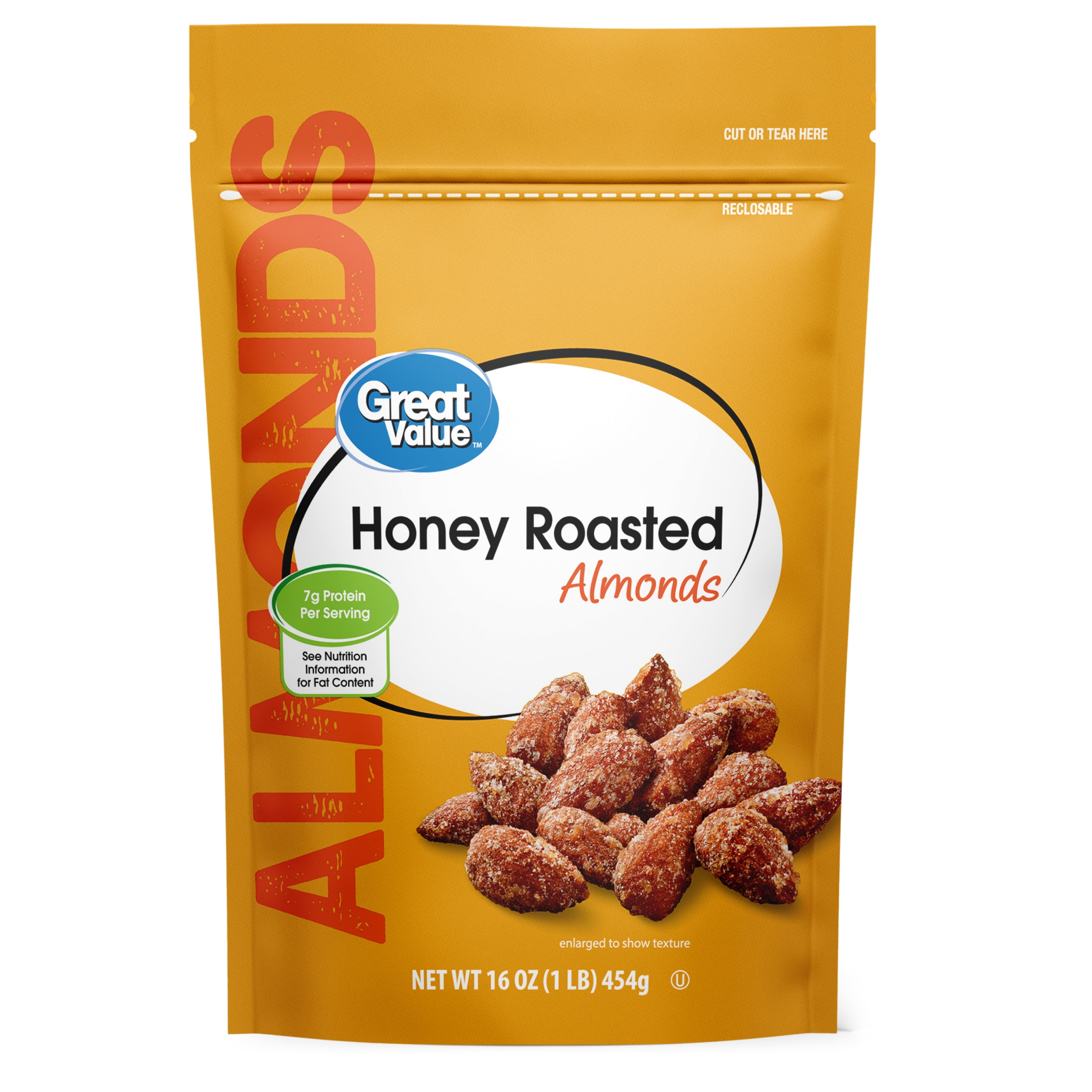 Great Value Honey Roasted Almonds, 16 oz - Walmart.com