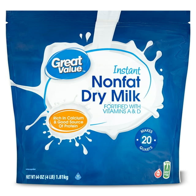 Great Value Instant Nonfat Dry Milk, 64 oz, Bag - Walmart.com