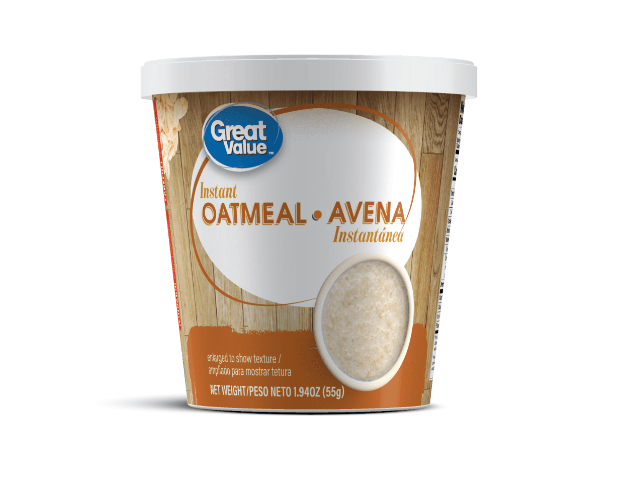 Great Value Instant Oatmeal, 1.76 Oz Cup - Walmart.com