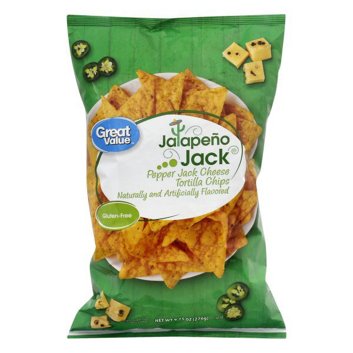 Brandclub - Great Value Jalapeno Pepper Jack Tortilla Chips, 9.75 oz