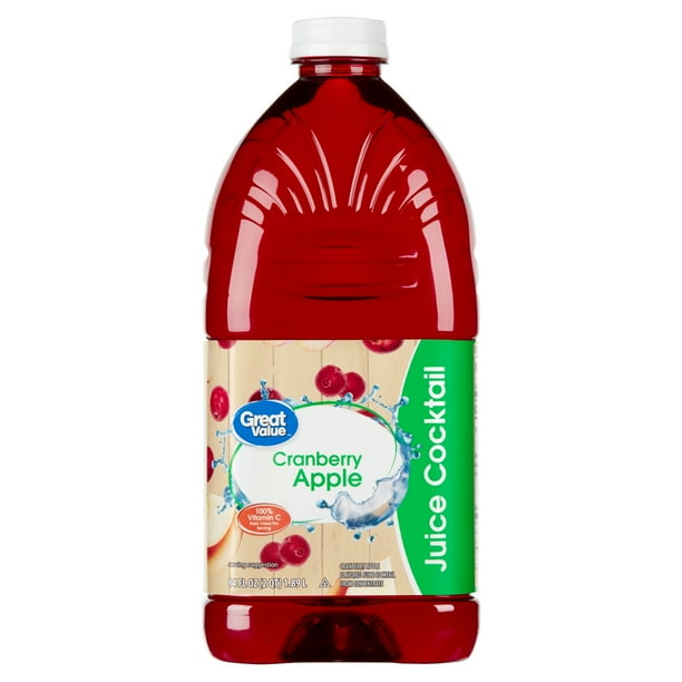 Great Value Juice Cocktail, Cranberry Apple, 64 Fluid Ounces - Walmart ...